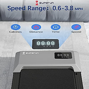 Superun Walking Pad, 2 in 1 Under Desk Treadmill, Walking Pad Treadmill Under Desk with 300lbs Capacity, Treadmills for Home and Office Free Installation with Remote Control