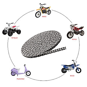 KAMIER 25H Roller Chain 10 Feet 480 Links Breaker for Razor MX350 MX500 MX650 SX500 RSF650 Dirt Bike E300 E200 E100 Electric Scooter ATV Quad Go Kart 47cc 49cc 2-Stroke Mini Pocket Rocket Bike Parts