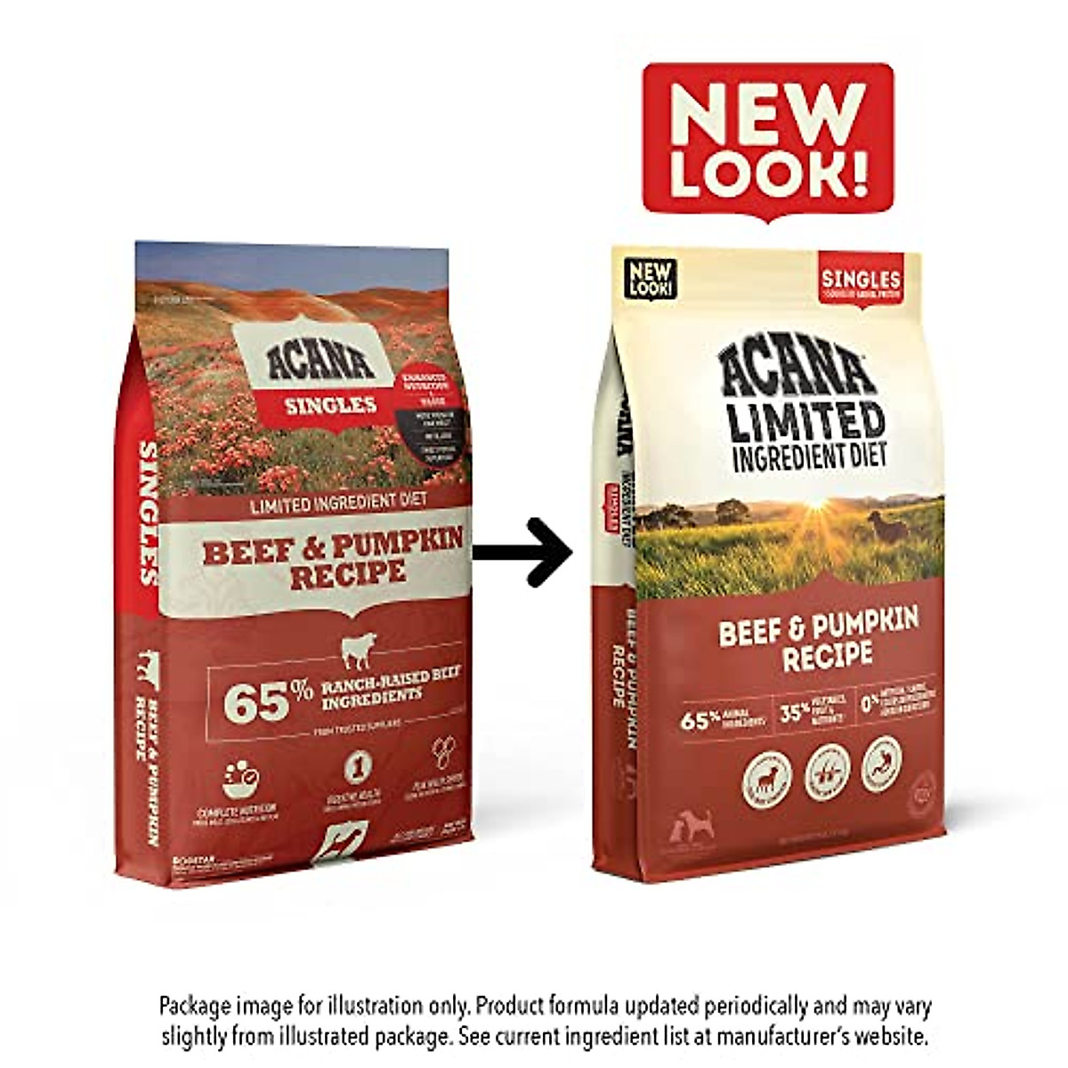 ACANA® Singles Limited Ingredient Dry Dog Food, Grain-free, High Protein, Beef & Pumpkin, 4.5lb