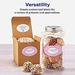 Avery Printable Blank Oval Labels, 1.5" x 2.5", Glossy White, 180 Customizable Labels (22804)