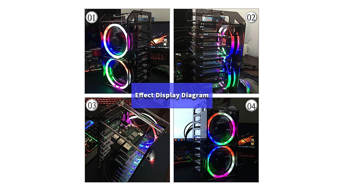 GeeekPi 8-Layer Raspberry Pi Cluster Case with RGB Fan | Cooling ...