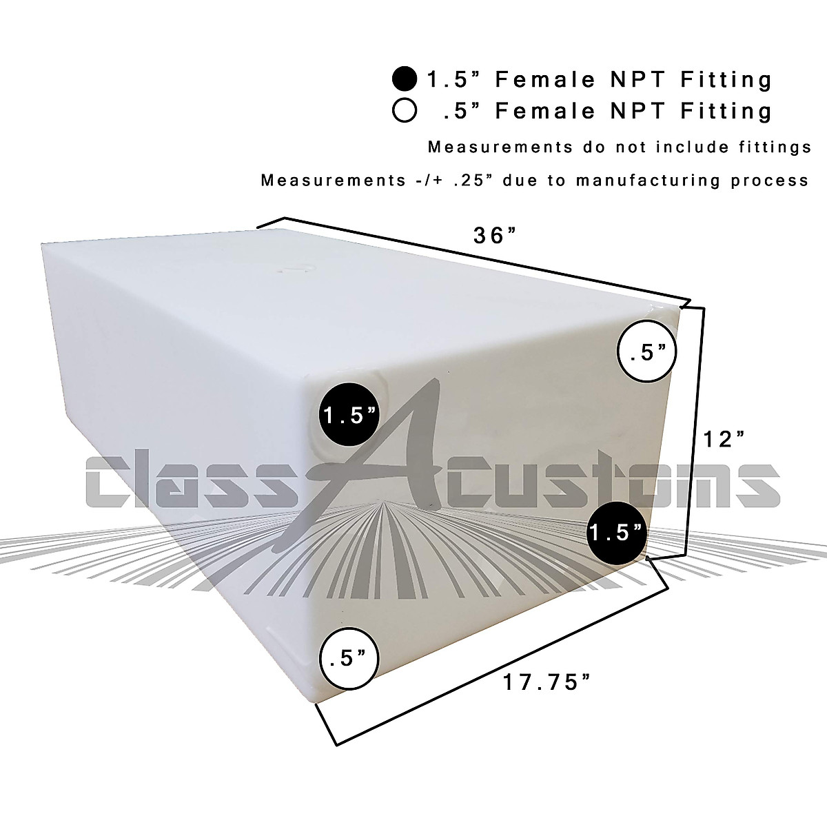 Class A Customs | RV Fresh and Gray Water Tank | Combo Pack (23 Gallon & 33 Gallon) | RV Water Holding Tanks
