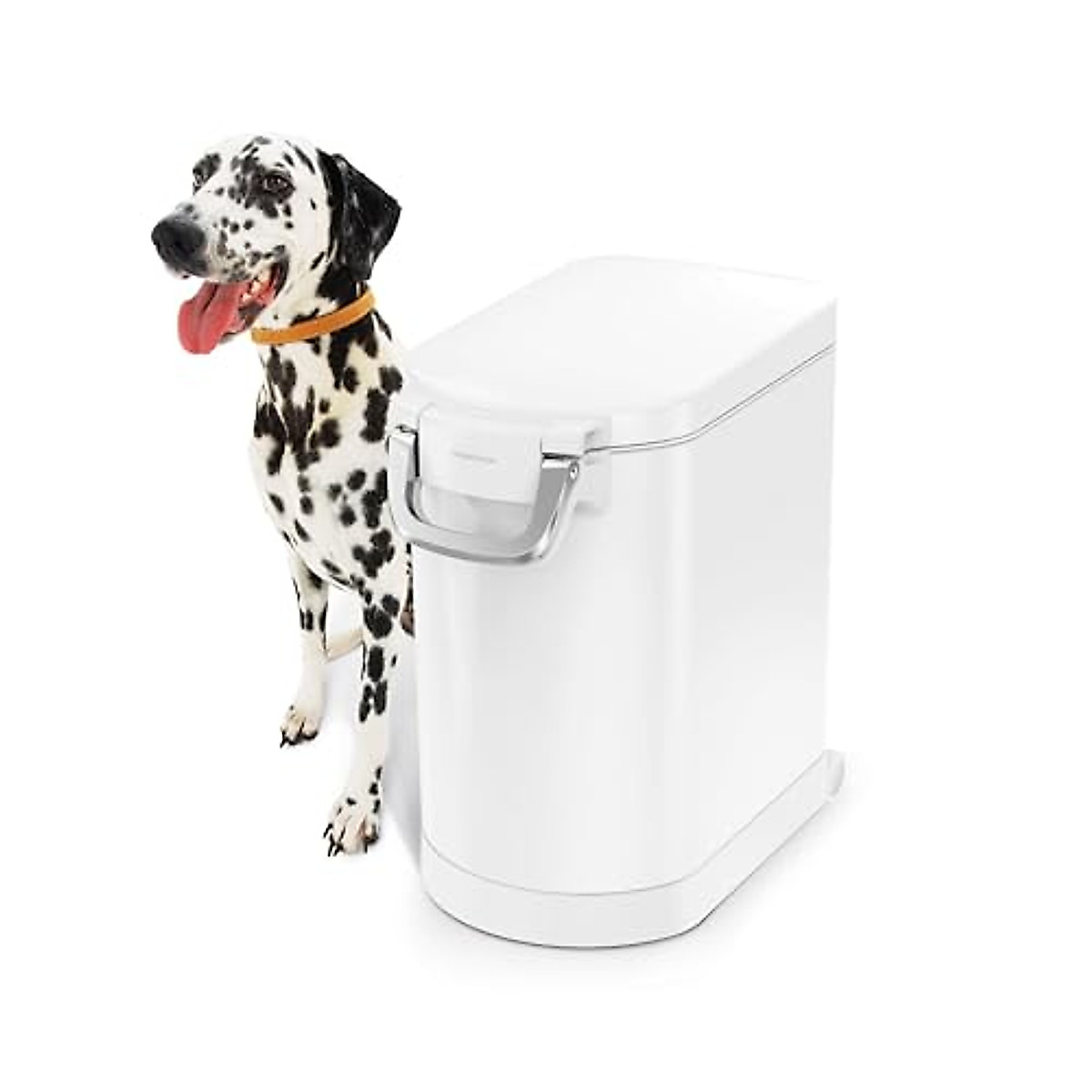 simplehuman 25 Liter, 27 lb / 12.2 kg Medium Pet Food Storage Container for Dog Food, Cat Food, and Bird Feed, White