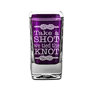 Take a Shot we Tied the Knot Engraved Personalized front back Wedding Party Reception Favors Just Married for Bride Groom Engraved Groomsmen Gift