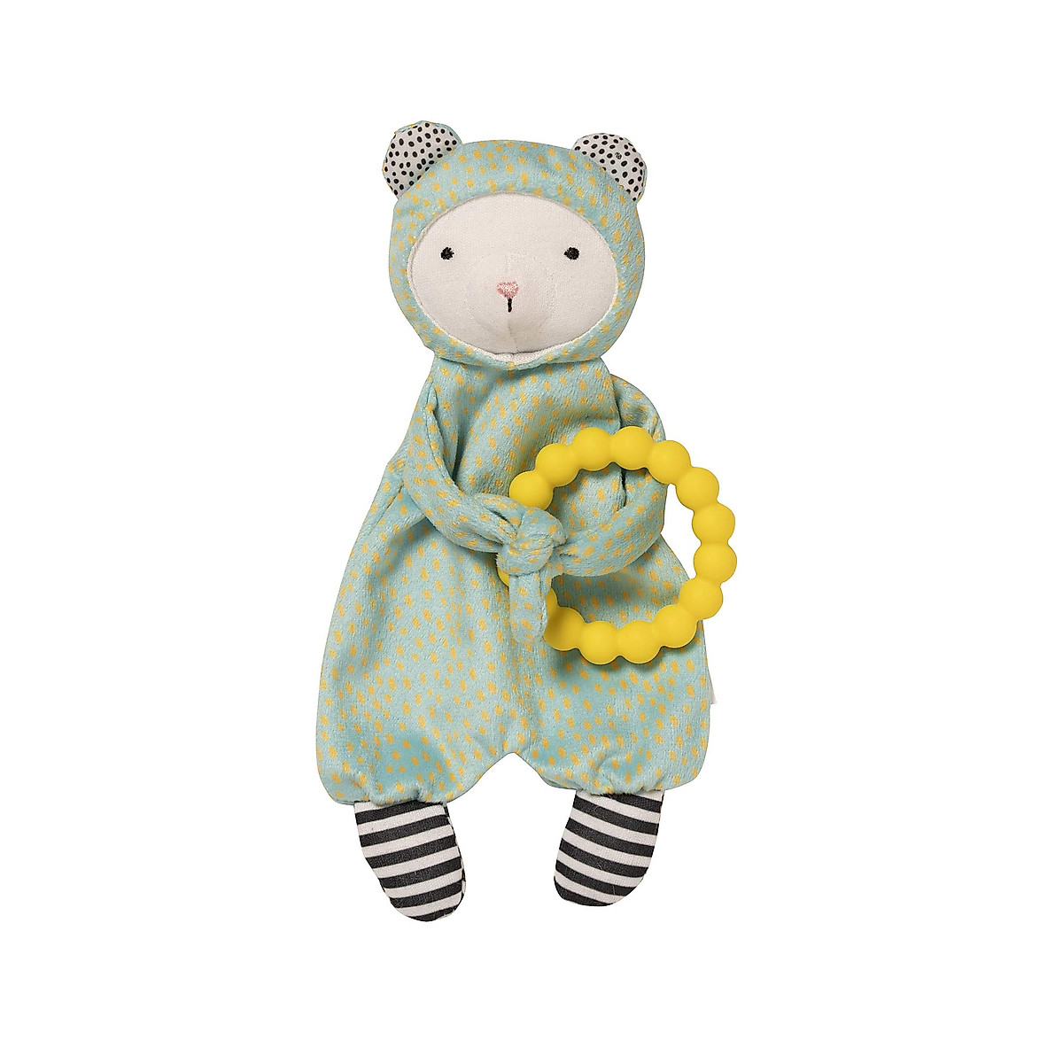 Manhattan Toy Cherry Blossom Days Baby Bear Soothing Mini Blankie with Removable Silicone Teether Multi