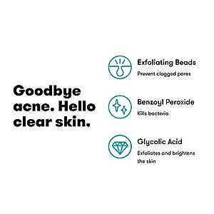 Proactiv+ Benzoyl Peroxide Wash - Exfoliating Face Wash for Face, Back and Body - Benzoyl Peroxide 2.5% Solution - Creamy and Gentle Moisturizing 90 Day Acne Treatment, 6 Oz