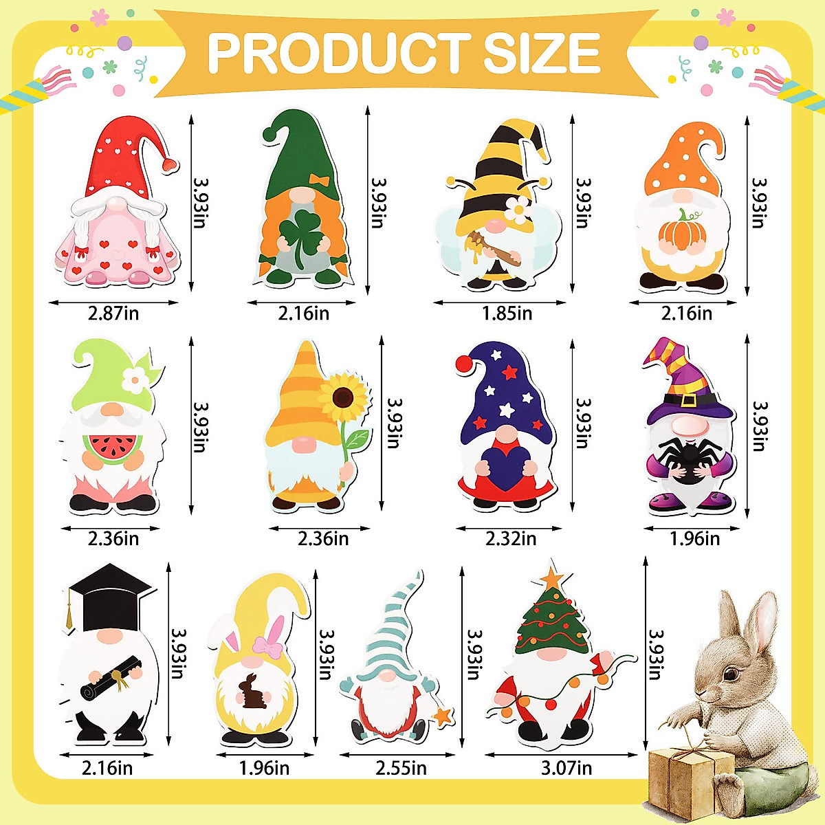 24 Pcs Holiday Magnets Seasonal Gnome Refrigerator Magnets Christmas New Year Valentines Fridge Magnet St Patrick Easter Spring Patriotic Gnomes Decorations for Home Kitchen Garage Locker Dishwasher