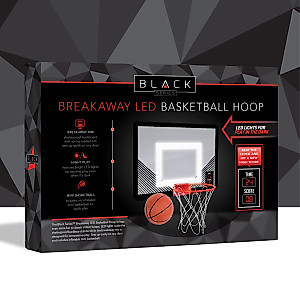 Black Series The LED Light-Up Basketball 18 Inch Hoop Sports Game with Mini Ball for Indoor/Outdoor Play During The Day or Night -Slam Dunk Approved
