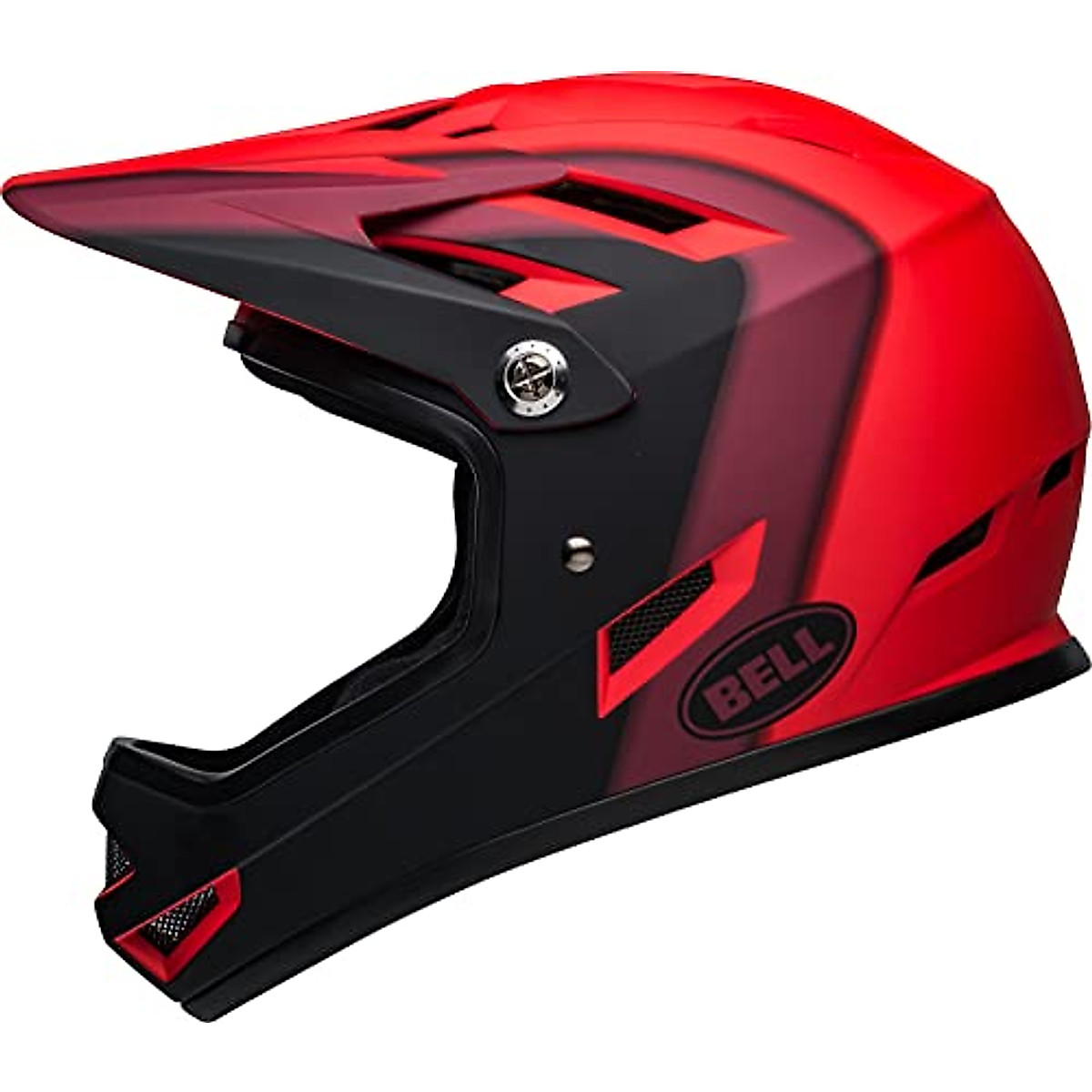 BELL Sanction Adult Full Face Bike Helmet - Matte Red/Black (2023), Medium (55-57 cm)