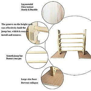 kathson Rabbit Jump Bar, Natural Wood Toy Set Adjustable Height Jump Hurdle Bar Rabbit Exercise Obstacle Training Games