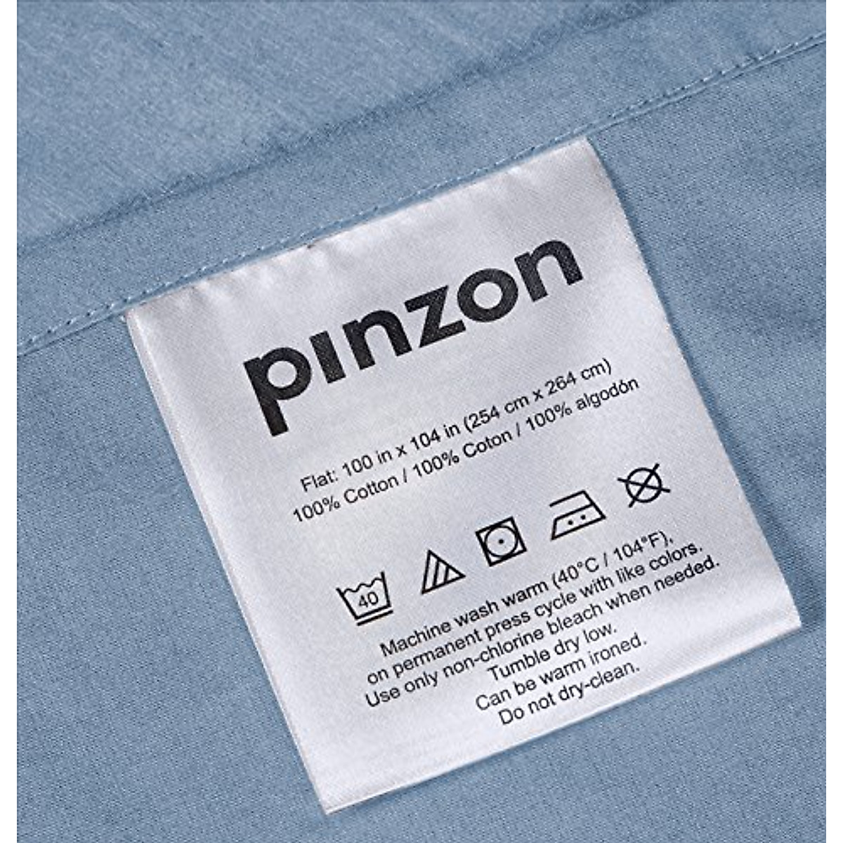 Amazon Brand – Pinzon 300 Thread Count Organic Cotton Bed Sheet Set - Twin, Flint Blue
