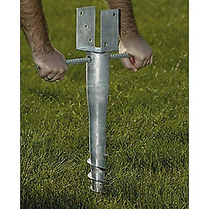 Step2 500599 Atherton Reserve Storage Classic White Mailbox & Mayne 580D-BK Ground Screw, Silver