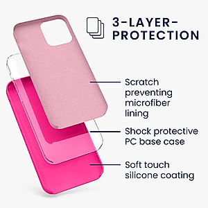 kwmobile Case Compatible with Apple iPhone 12 Pro Max Case - TPU Silicone Phone Cover with Soft Finish - Neon Pink