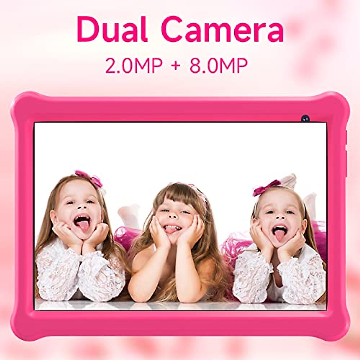 COOPERS Kids Tablet 10 inch, Android Tablets for Kids 32GB ROM 512GB Expand, Parental Control Toddler Tablet, GMS Certified, Kids Software Pre-Installed, WiFi, Dual Camera,with Shockproof Case, Red