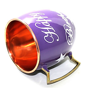 PARIJAT HANDICRAFT Happy Birthday Hand Painted Copper Mugs Special Deign For Gift On Birthday Moscow Mule Mugs Cups Mugs Smooth Finish.