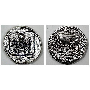 Silver Plated Ancient Greek Coins - Reproduction Tetradrachm - 5 Pieces Set