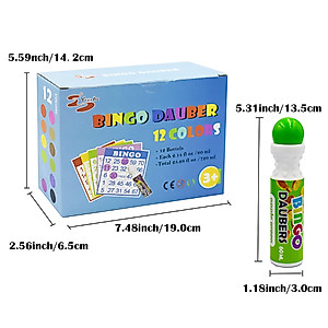Yuanhe Bingo Daubers Dot Markers - Mixed Colors Set of 12 Pack