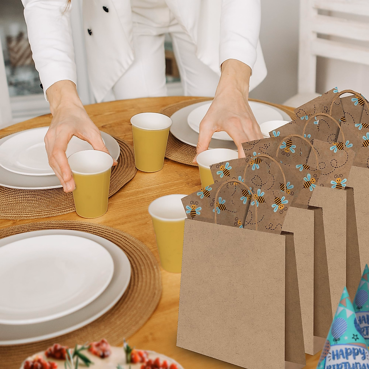 Bees Printed Tissue Paper for Gift Bags or Boxes and Wrapping - Bulk Summer Decorative Art Tissue Paper for Packaging and Gifting | 24 Sheets 20" x 30"