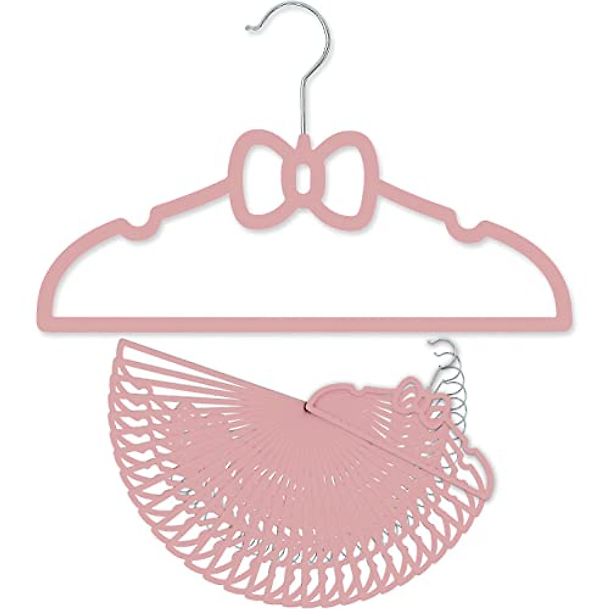 Velvet Hangers 20 Pack, 16" Non Slip Adult Hangers, 360 Degree Swivel-Hook, Ultra Slim Clothes Felt Hanger Space Saving, Durable & Cute for Coats, Jacket, Shirts, Dress (Velvet, Bow)