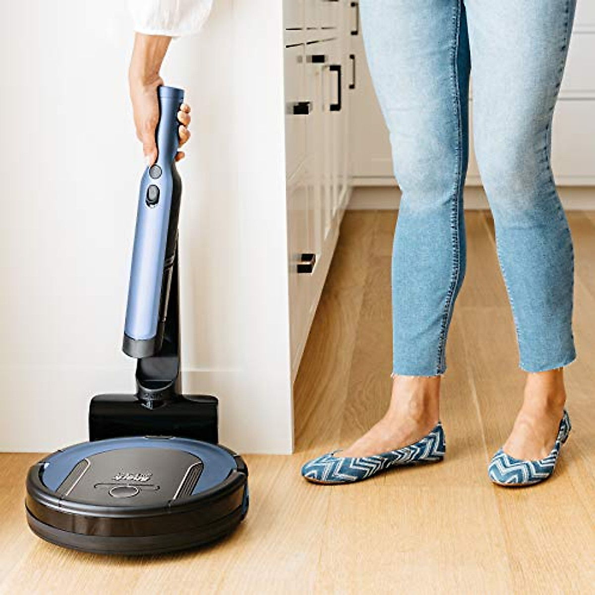 Shark ION Robot Vacuum Cleaning System S87 with Wi-Fi, Bonus Robot Dock & 8-ft. BotBoundry Strips, Ice Blue