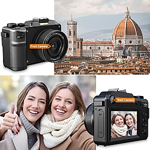 Vlogging Camera 4K 48MP Digital Camera Autofocus Cameras for Photography with 18X Digital Zoom Point and Shoot Camera with 64GB TF Card 4K Digital Camera 2 Batteries and Charger