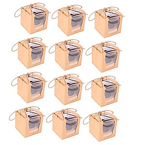 ULTECHNOVO 60 Pcs cake box small pie le mini macaron cookie packaging macarons cookies candy containers chocolate chip muffin mini containers chocolate muffins gift box dessert kraft paper