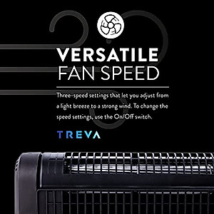 Treva Body Breeze Fan Rechargeable Personal Fan with Wide Cooling Reach, Multi Speed Adjustable and Portable