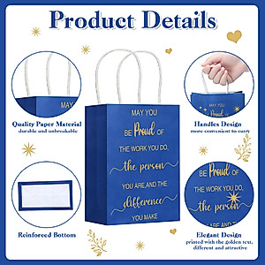Gueevin 40 Pcs Employee Appreciation Bulk Thank You Gifts Paper Bags for Employee Pastor Coworker Christmas Thank You Birthday Party Gift Team Appreciation Inspirational Gift(Blue)