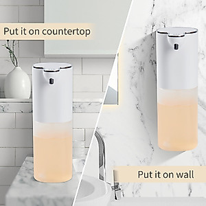 Vuswikoti Automatic Foaming Soap Dispenser, Rechargeable, Touchless Foam Soap Dispenser, Hand & Dish Soap Dispenser with Motion Sensor for Bathroom, Kitchen