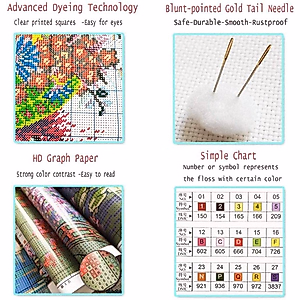 Cross-Stitch Stamped Kits, Emotional German Shepherd Dog, Cross Kits for Adults, Easy Counted Cross Kits for Beginners,16x20inch