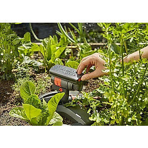 Gardena ZoomMaxx Oscillating Sprinkler on Metal Step Spike, Grey, Orange