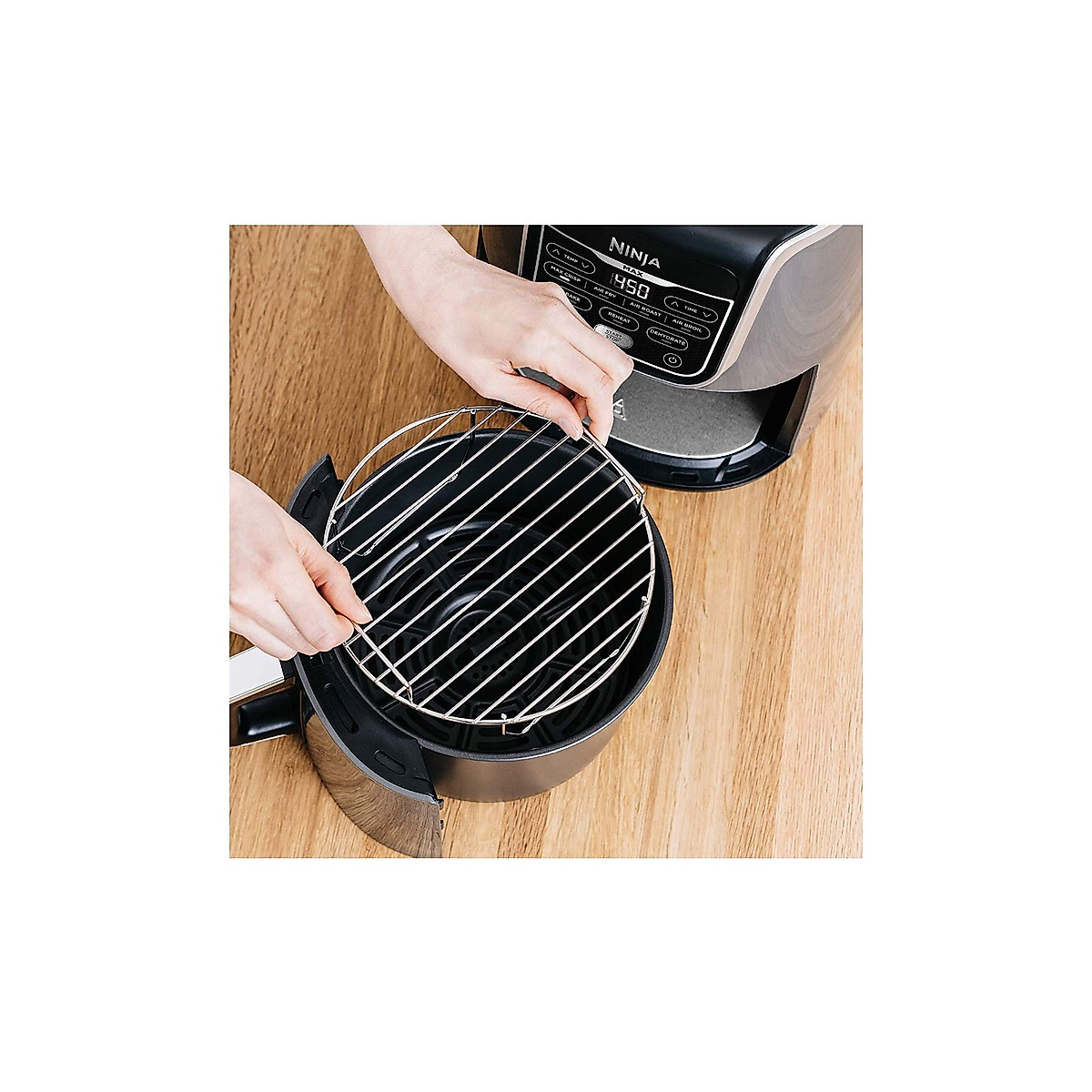 Ninja AF161 Max XL Air Fryer that Cooks, Crisps, Roasts, Bakes, Reheats and Dehydrates, with 5.5 Quart Capacity, and a High Gloss Finish, Grey