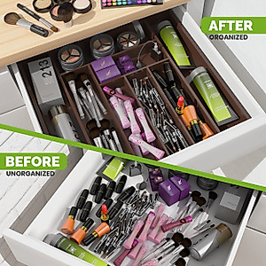 Utopia Kitchen Silverware Organizer, Expandable Bamboo Utensil Drawer Organizer, Kitchen Drawer Organizer, Silverware Organizer for Cutlery, Utensils, Flatware Holder (6-8 Slots, Brown) Pack of 1