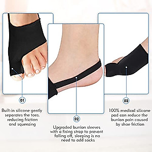 Bunion Corrector & Bunion Toe Separator, Orthopedic Bunion Splints Bunion Pads, Big Toe Separator Pain Relief, Non-Surgica Hallux Valgus Correction Treatment, Toe Straightener Bunion Socks, Day Night Support