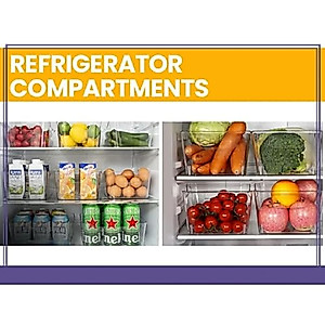 YBM HOME Storage Bins - Open Plastic Organizers and Storage Basket for Kitchen Pantry Organization, Under Sink Bathroom Storage, Toy Baskets, Food Storage Box Containers (Small - Clear 2 Packs)