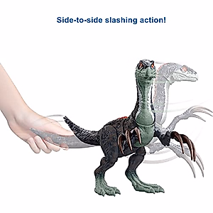 Mattel Jurassic World Dominion Sound Slashin Therizinosaurus Dinosaur Action Figure Toy with Attack Feature and Sounds