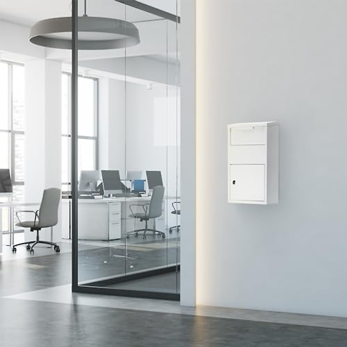 Barska CB13956 Large Locking Wall Mount Rainproof Mail Drop Box with Key Lock, for Home, Office, Business Document Cash Key