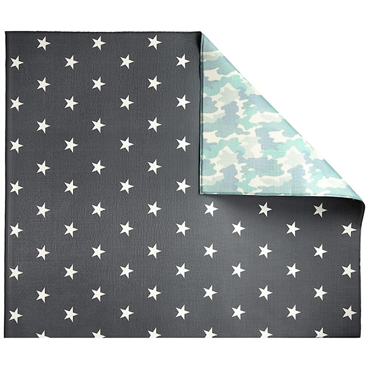 Large Waterproof Thick Padded Foam Baby Play Mat for Infants, Babies, Toddlers - for Play, Crawling & Tummy Time - 70 x 59 in. - Reversible, Double-Sided, Non-Toxic, Non-Slip Playmat - Star/Camo