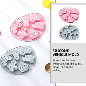 Silicone Gummy Molds Airplane Chocolate Molds Airplane Chocolate Molds 2pcs Vehicle Theme Candy Chocolate Molds 3D Vehicle Silicone Fondant Cake Fondant Moulds Car Soap Molds Novelty Candy