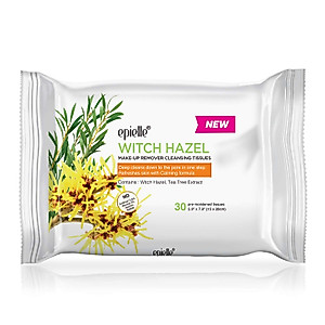 Epielle New Witch Hazel 30ct Makeup Cleansing Wipes Deep Cleans Pores & Refresh Skin with Calming Formula (6 packs)