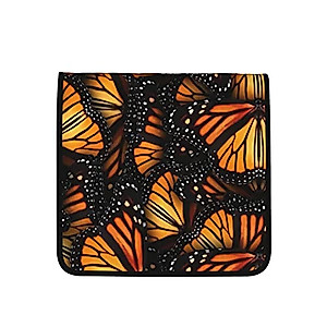TUBIAZICOL Orange Monarch Butterflies Hand Towels Soft Face Towel Microfiber Coral Velvet Highly Absorbent Towel Washcloths for Bath Kitchen Bathroom Sports Yoga Travel 16"X28"