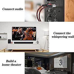 RCA Cable 5Ft,2Rca Male to 2-RCA Male Audio Stereo Subwoofer Cable [Hi-Fi Sound] Nylon-Braided Auxiliary Audio Cord for Home Theater, HDTV, Amplifiers, Hi-Fi Systems,Speakers and etc (5Ft)