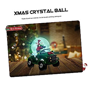 Abaodam Crystal Ball Car Santa Claus Snow Globe Model Truck Santa Ornament Santa Snow Globe LED Water Glittering Birthday Gift Xmas Craft Decor Desktop Decor Home Use Desktop Decor LED 1pc