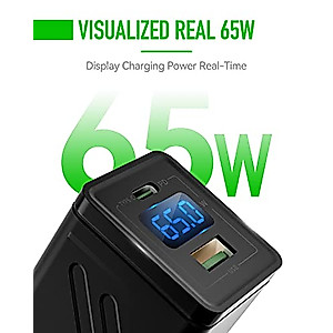 65W USB C Charger, Feiger 65W PD 3.0 GaN Wall Charger 2-Port PPS Fast Charger USB C Power Adapterwith LCD Screen Power Display…