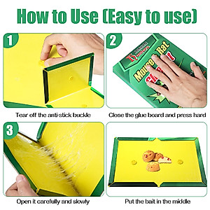 48 Pack Mouse Glue Traps Large Size Mouse Traps Sticky Pad with Enhanced Stickiness Mouse Rat Sticky Traps Board for Rodent Cockroach and Other Insects House Indoor Outdoor