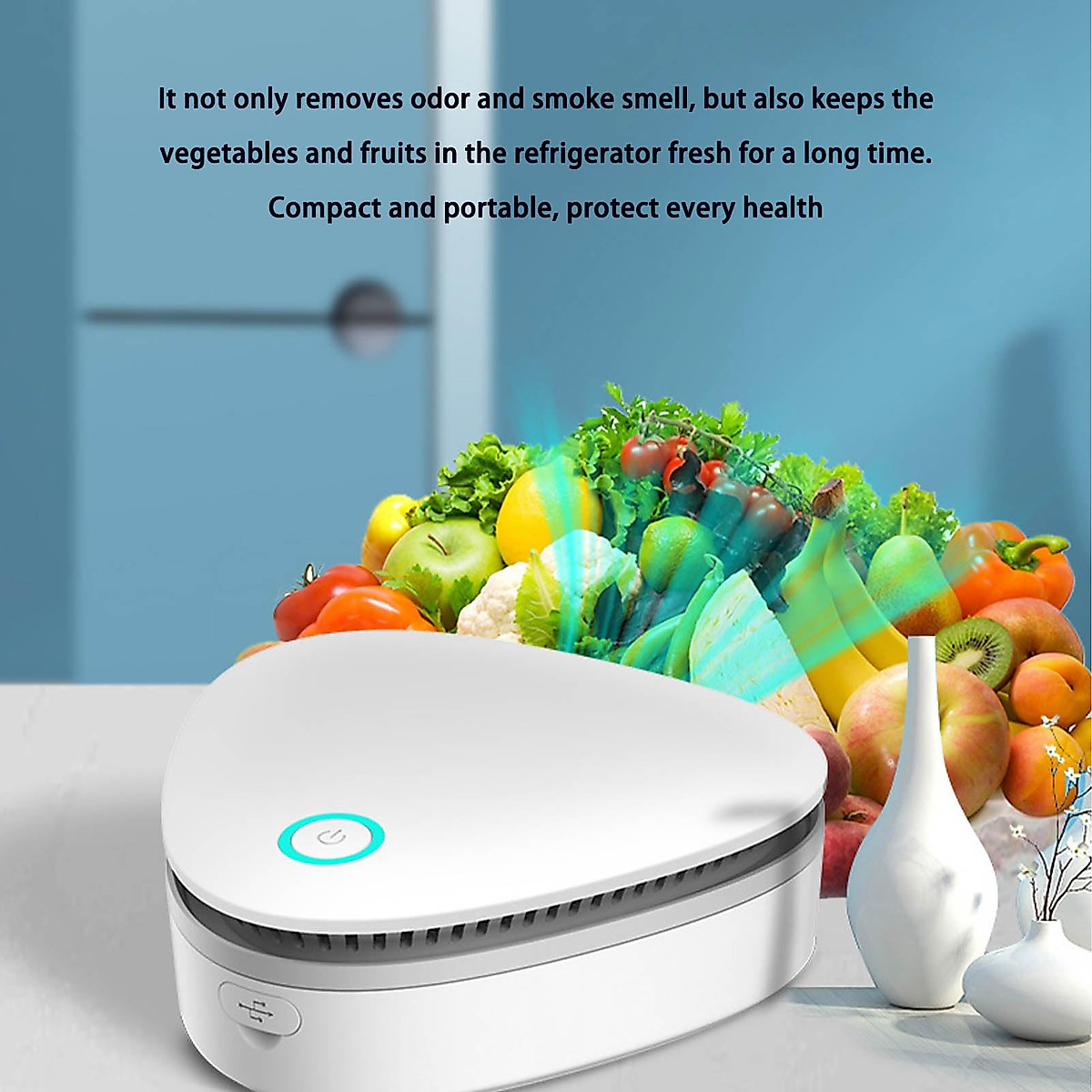 Generic Odor Remover Machine for Smoke Smell, Smoke Odor Remover, Odor Remover for Smoke Smell, Ultimate Odor Remover for Home, Car, Refrigerator, Shoe Cabinet, 11.5*11.5*4.3cm, White