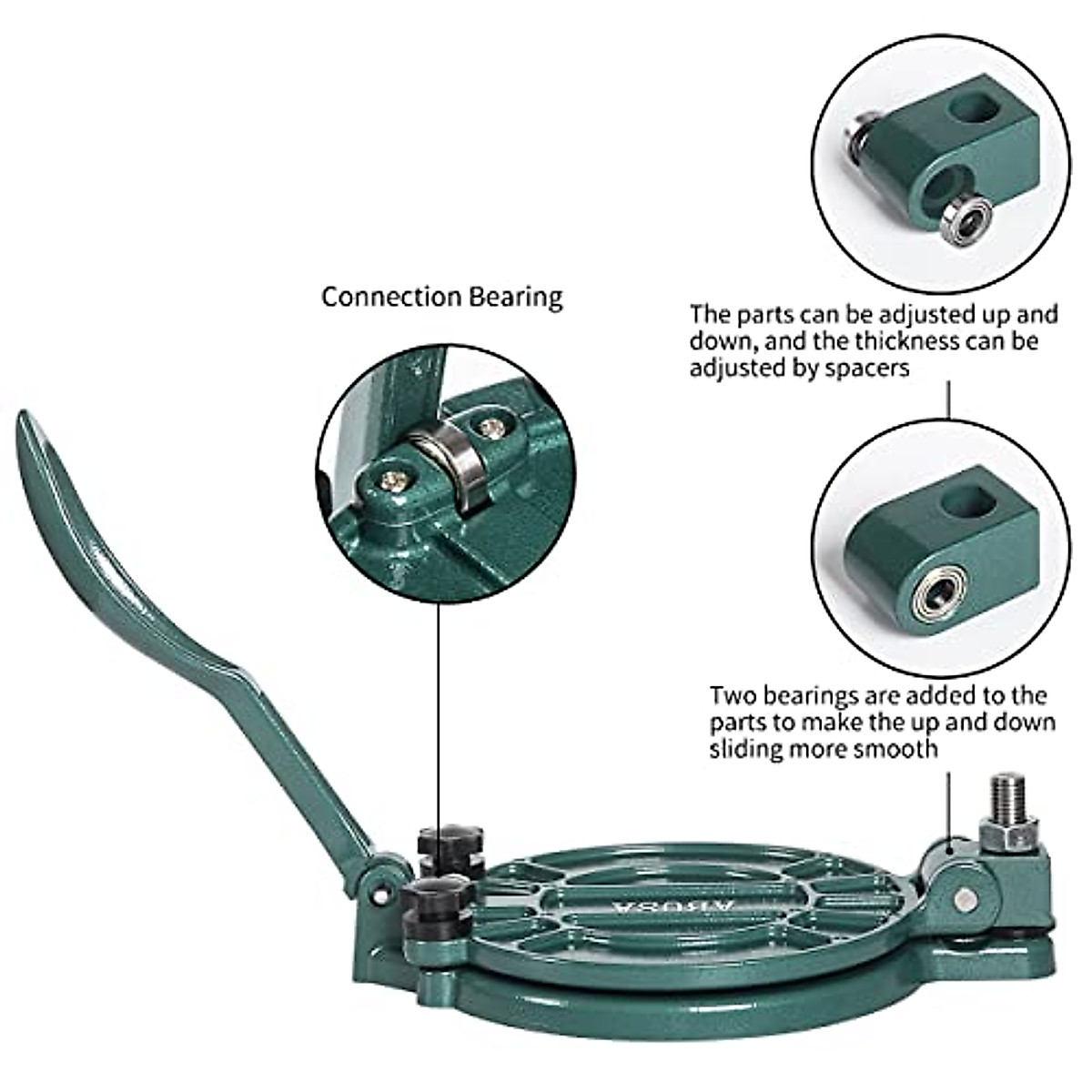 ABUSA Manual Thickness Adjustable Tortilla Press 8 Inch Tortilla Maker Green - Tortilla,Taco,Empanadas and so on …