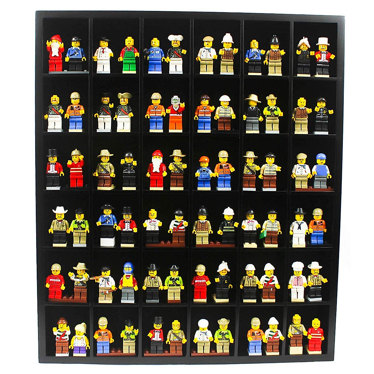 Black Shot Glass Display Case 36 Slots Minifigures Thimble Collection Display Rack 17.25" H X x 15.75" W - No Door (for All Short Shot Glasses)
