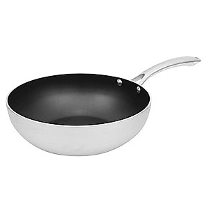 Dr.HOWS SHINE Nonstick Coating Frying Pan, Wok For Induction, Electric, Halogen and Gas Cooktops, Stainless Handle, PFOA free (Shine Wok 24cm)