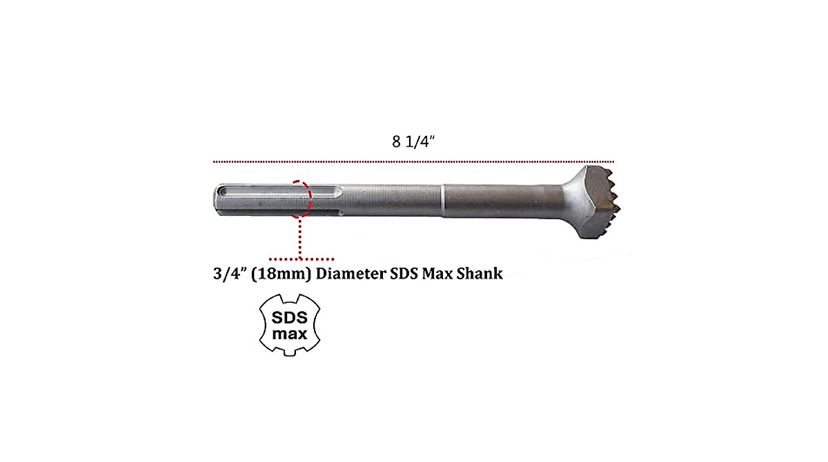 ACTINTOOL SDS Max Bushing Bit for Concrete Repair & Surface Prep